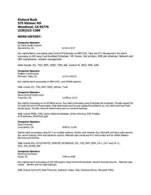 Robert Roff Resume | PDF