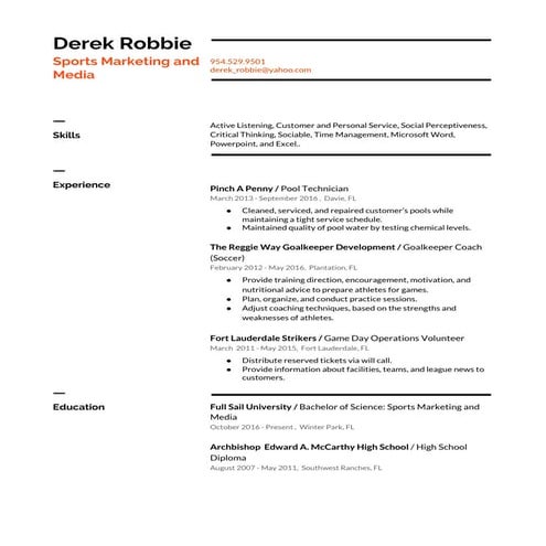 Derek Robbie's Resume | PDF