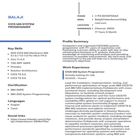Balaji C Mainframe CICS System programmer .pdf
