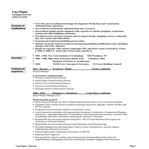 Resume 2014 without cover letter short | PDF | Professional School ...