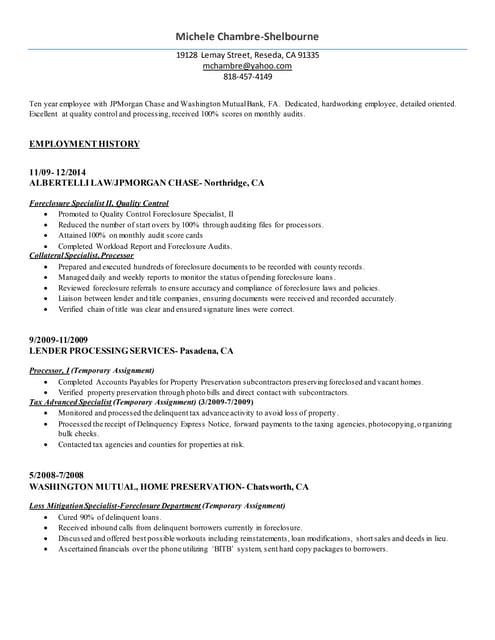 michele' resume | PDF