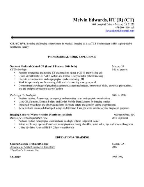 RESUME Jade A Rota RT | DOC | Medical Tests | Medical Health