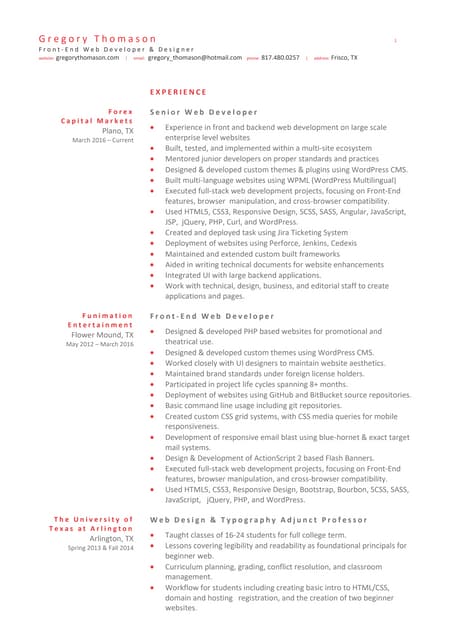 Chase Lipscomb Resume | DOCX | Web Development | Internet