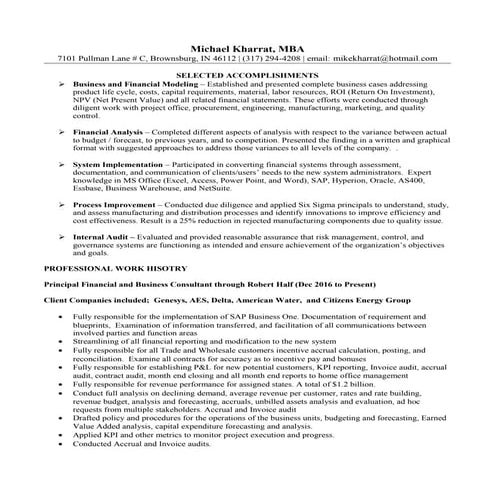 Resume | DOC | Business Administration | Business