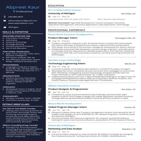 Resume 2019 Abpreet Kaur | PDF