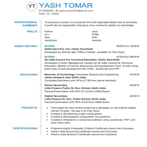 Yash_CV | PDF