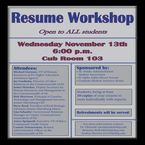 Resume Workshop | PDF