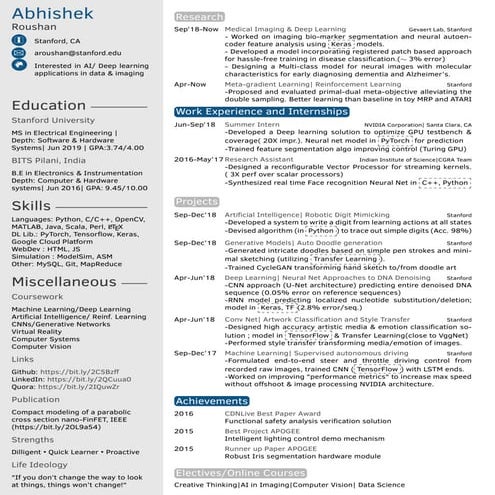 Resume abhishek | PDF | Free Download