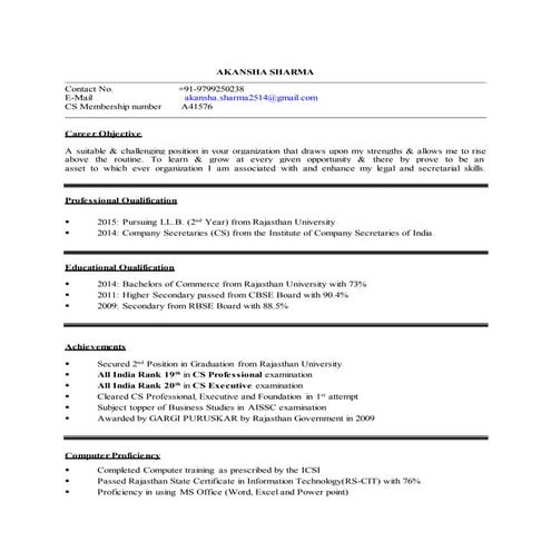 Resume akansha sharma | PDF