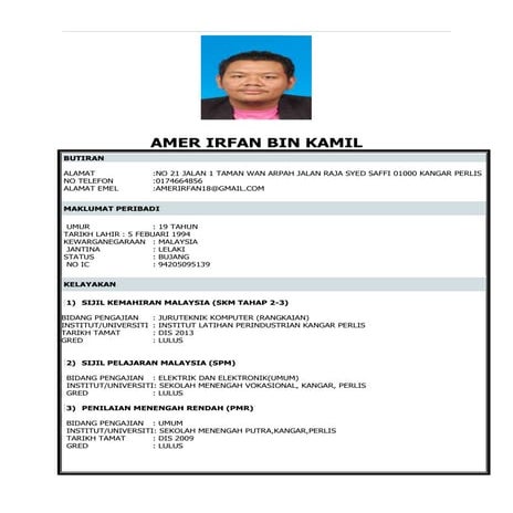 Resume amer | DOCX