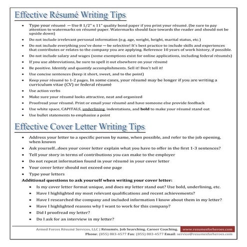 Resume and cover letter tips | PDF