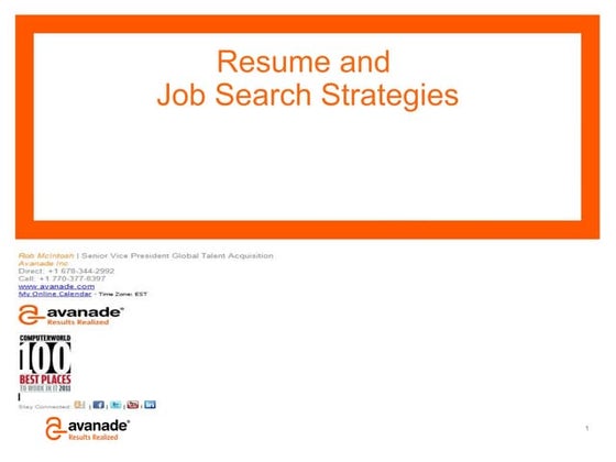 The job search and resume’ | PPTX