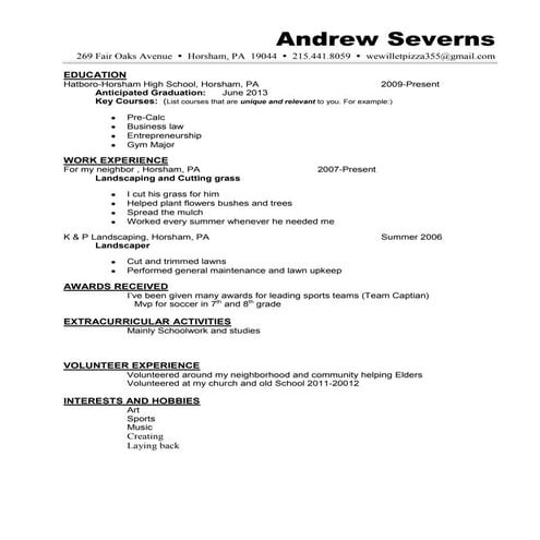 Resume andrewseverns | DOCX