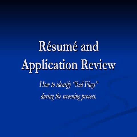 Resume & Application Review Process | PPT