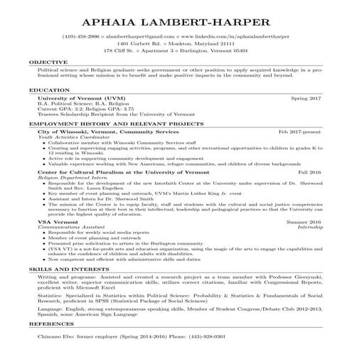 Resume April 2017 | PDF