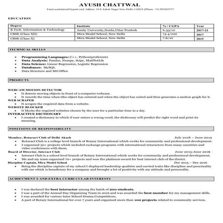 Ayush resume final 5 | PDF