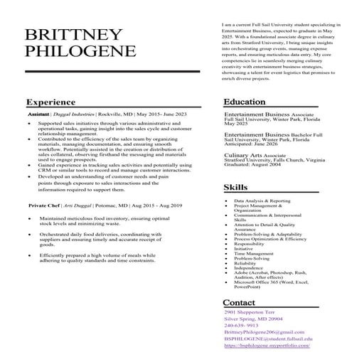 Brittney Philogene resume for my career 1 | PDF