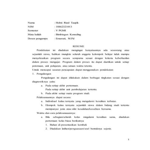 Resume bimbingan konseling klp 3 | DOCX
