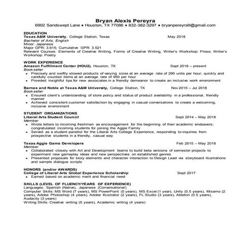 Resume (Bryan Alexis Pereyra) | PDF