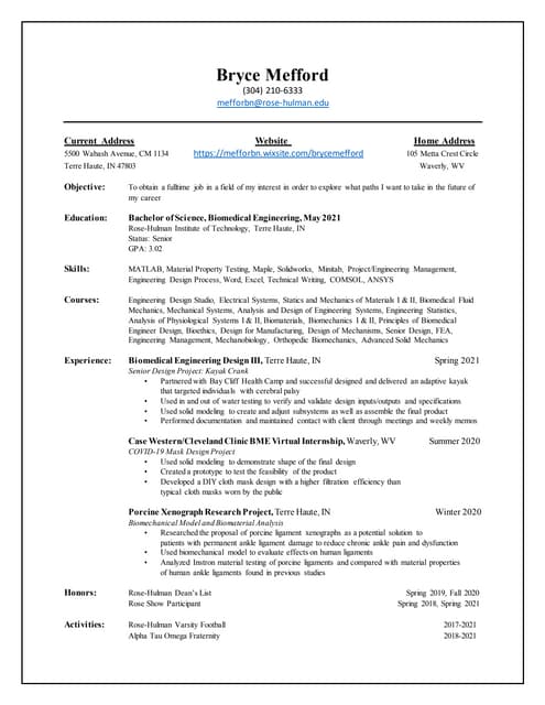 Michael Imhoff Resume | DOCX