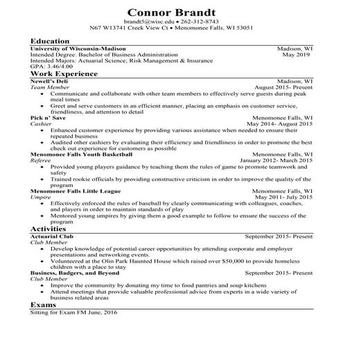 Resume Connor Brandt | PDF