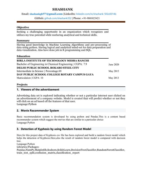 Harshit Resume May 2019 | PDF