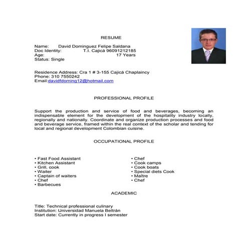 Resume david | PDF