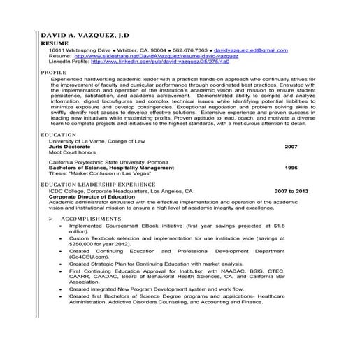 Resume David Vazquez | DOCX