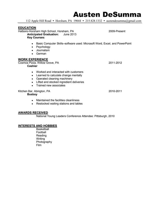 Resume taylor nelson 0411 | DOCX | Dining Out | Food & Drink