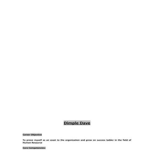 Resume dimple | DOC