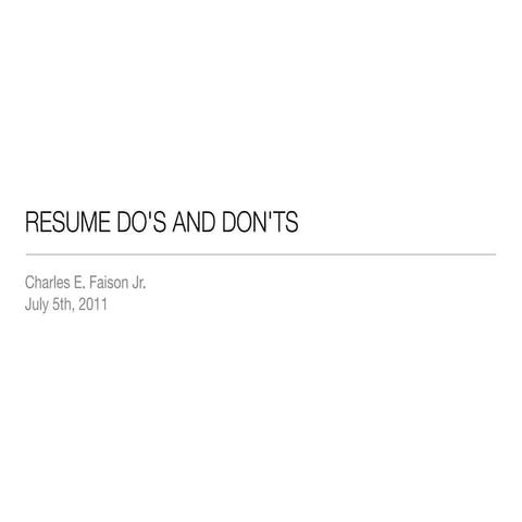 Preparing an effective resume ppt | PPT