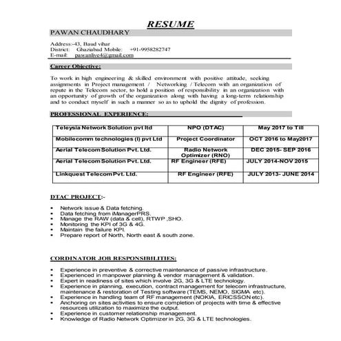 Resume docx pawan | DOCX