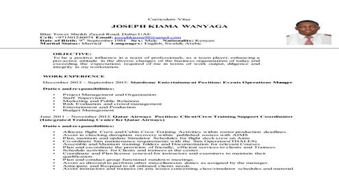 Airport Ground Staff Resume