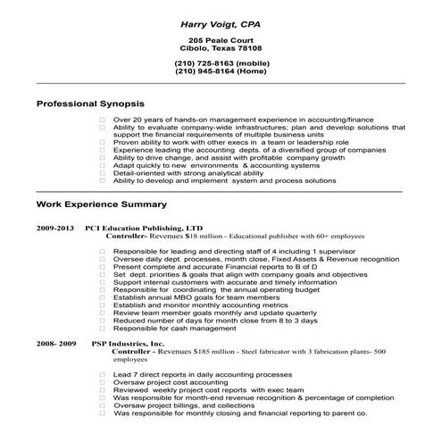 Resume final | RTF | Business Accounting & Finance | Business