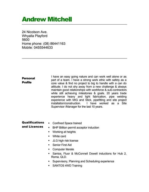 Resume 1 | PDF
