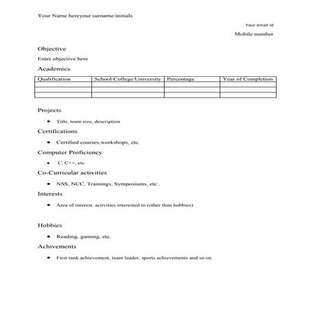 Resume format | DOTX