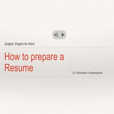 Resume format | PPTX