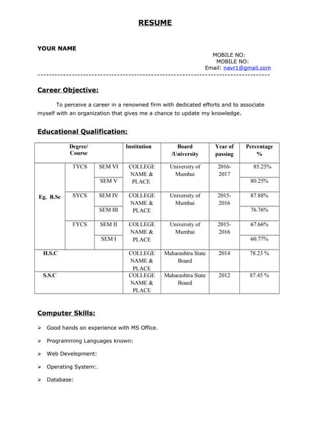 SHYAM RESUME 22 pdf | PDF