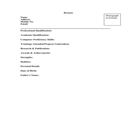 Resume format 2017 | DOC