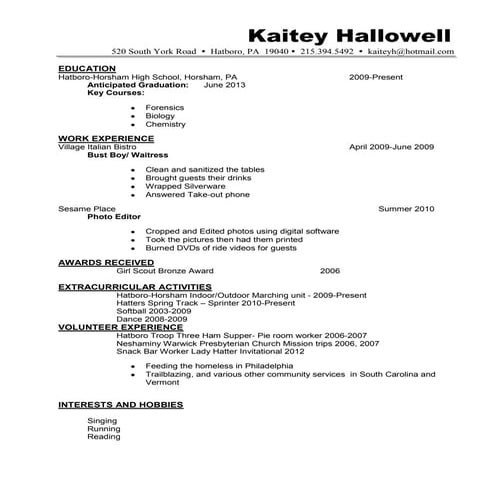 Resume for pathways | DOCX