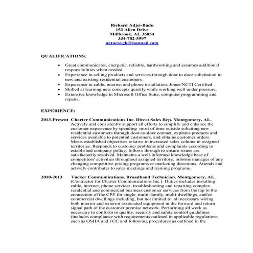 Resume for richard adjei badu. | PDF