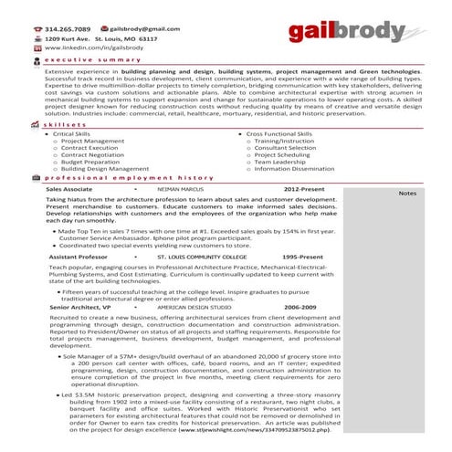 Resume gail brody april 2013 | PDF
