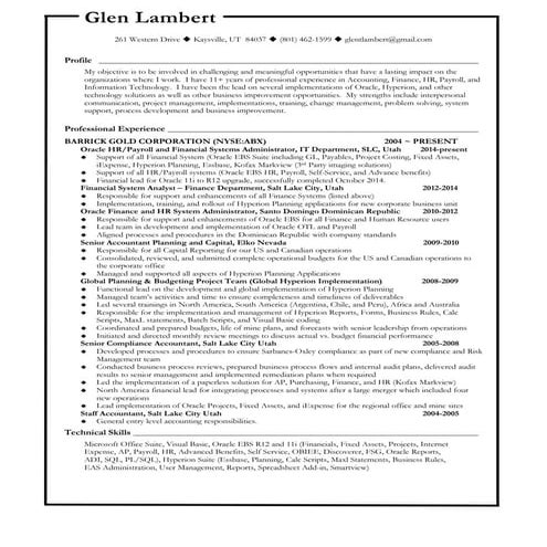 Resume Glen Lambert | PDF
