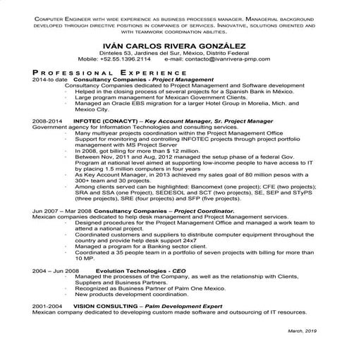 Ivan Rivera, PMP Resume | PDF | Computer Software and Applications | Computing