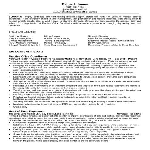 Resume james esther | DOCX