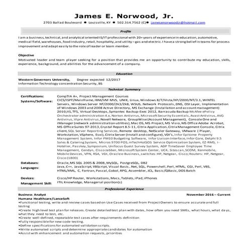 Lunsford, James Jr Resume | DOC