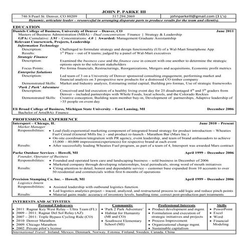 Resume: John Parke | PDF