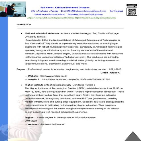 Resume(CV) Mr kahlaoui Mohamed Ghassen V | PDF