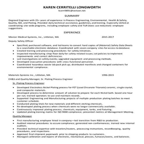 Resume Karen Cerritelli Longworth | DOCX