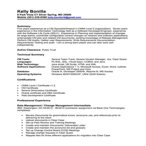Resume Kelly Db | DOC